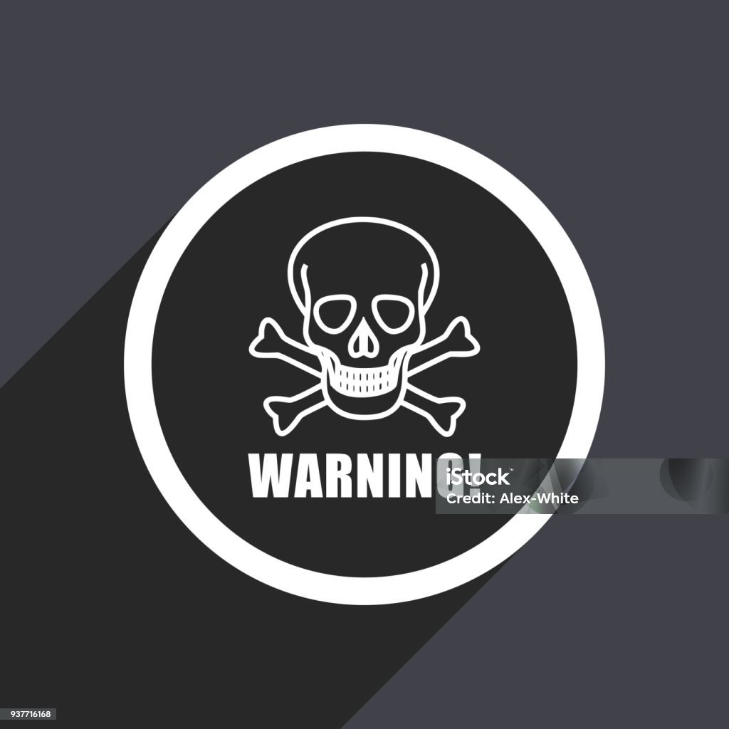 Warning Skull Flat Design Vector Icon Stock Illustration - Download ... Warning Skull Flat Design Vector Icon Stock Illustration - Download ...