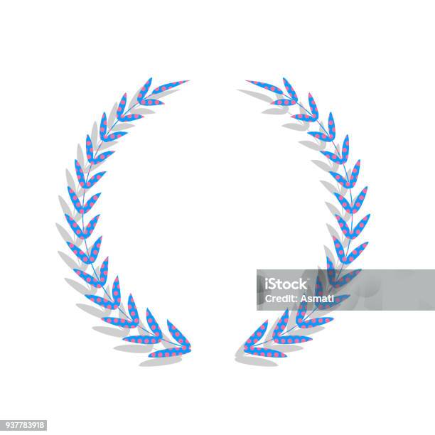 Laurel Wreath Sign Vector Neon Blue Icon With Cyclamen Polka D Stock ... Laurel Wreath Sign Vector Neon Blue Icon With Cyclamen Polka D Stock ...