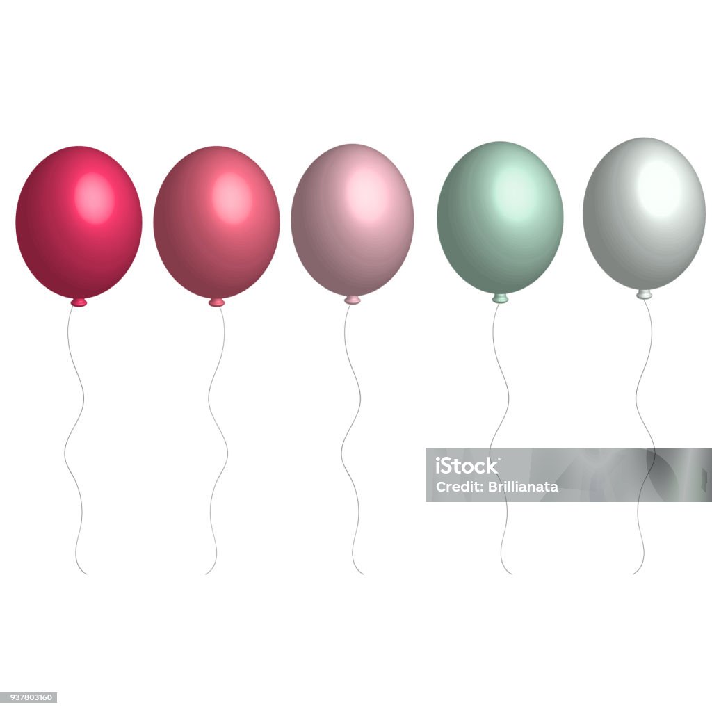 Ballons Dhélium Vecteur Réaliste 3d Dans Des Couleurs Douces Pour