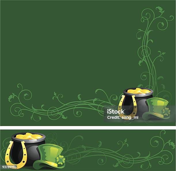 두 벡터 배경 St Patricks Day 에 0명에 대한 스톡 벡터 아트 및 기타 이미지 0명 St Patricks