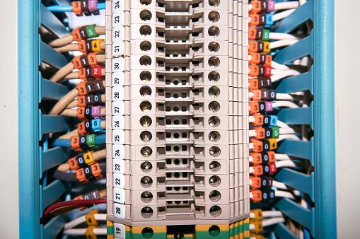 Terminal Block With Connected And Numbered Wires Leaving The Cable ... Terminal Block With Connected And Numbered Wires Leaving The Cable ...