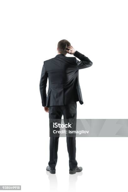 Rear View Businessman Scratching Head Isolated Stock Photo - Download ... Rear View Businessman Scratching Head Isolated Stock Photo - Download ...