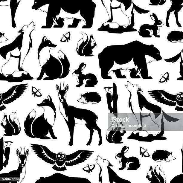 Pola Mulus Dengan Hewan Hutan Hutan Dan Burung Ilustrasi Bergaya ... Pola Mulus Dengan Hewan Hutan Hutan Dan Burung Ilustrasi Bergaya ...