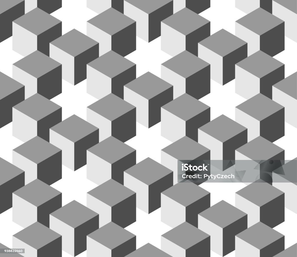 Seamless 3d Geometrical Pattern Of Cube Columns Abstract Design Vector