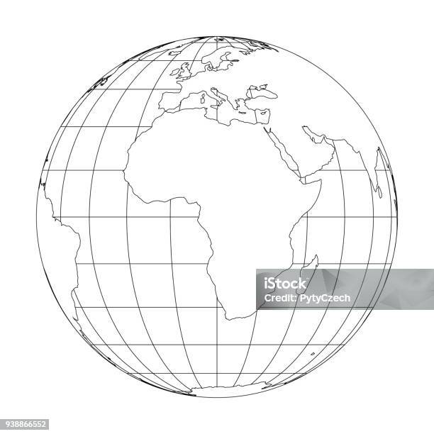 Décrire Le Globe Terrestre Avec Carte Du Monde Axé Sur Lafrique