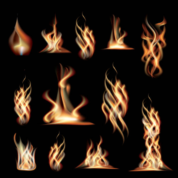 Realistic Fire Flames Clipart