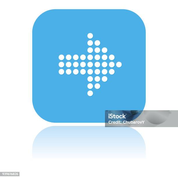 Het Pictogram Van De Pijl Vierkant Blauw Gestippelde Pictogram Met ... Het Pictogram Van De Pijl Vierkant Blauw Gestippelde Pictogram Met ...