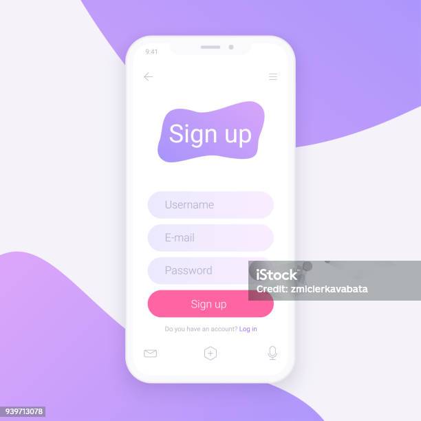 Layar Pendaftaran Konsep Desain Ui Seluler Bersih Aplikasi Dengan ... Layar Pendaftaran Konsep Desain Ui Seluler Bersih Aplikasi Dengan ...