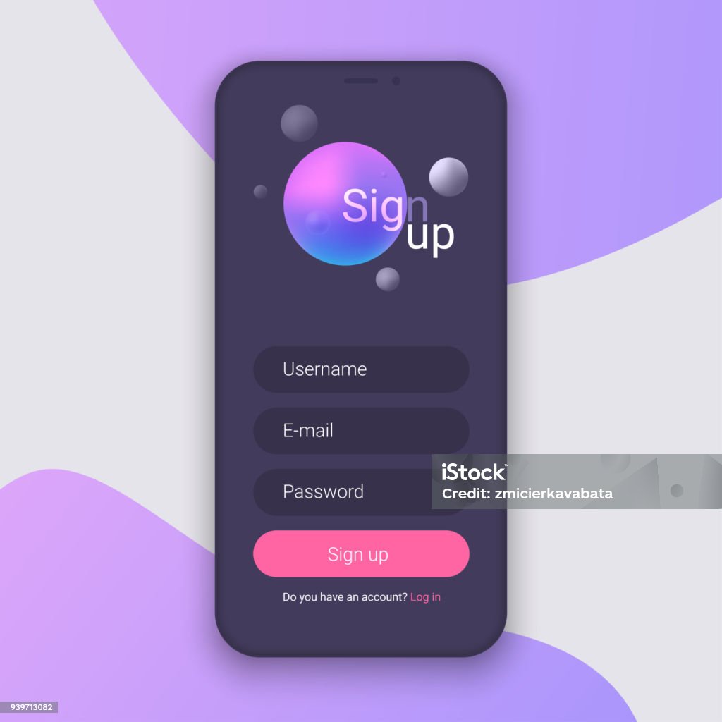 Layar Pendaftaran Konsep Desain Ui Seluler Bersih Aplikasi Dengan ... Layar Pendaftaran Konsep Desain Ui Seluler Bersih Aplikasi Dengan ...