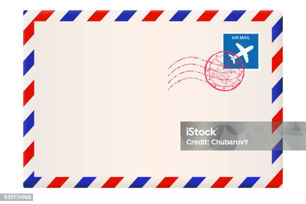 Enveloppe Poste Aérienne Internationale Avec Cadre Rouge Et Bleu ... Enveloppe Poste Aérienne Internationale Avec Cadre Rouge Et Bleu ...