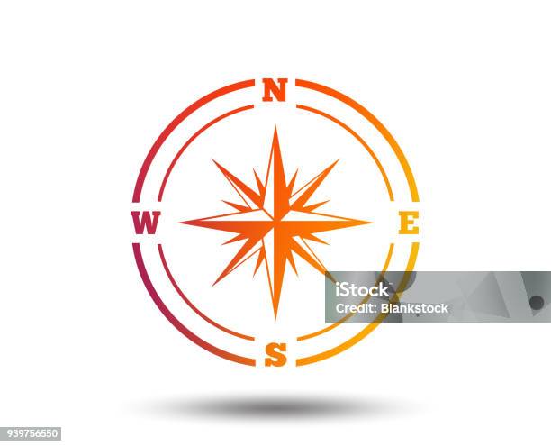 Compass Signe Icône Windrose Symbole De Navigation Vecteurs Libres De