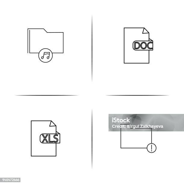 Les Fichiers Et Dossiers Signe Des Icônes Linéaires Simples Icônes ... Les Fichiers Et Dossiers Signe Des Icônes Linéaires Simples Icônes ...