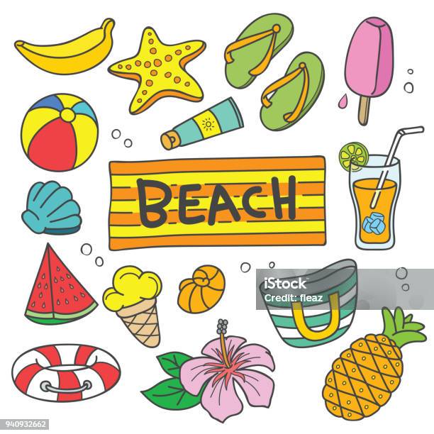 Summer Vacation Stock Illustration Download Image Now Bag Beach