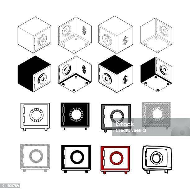 Set Koleksi Vektor Modern Simpan Ikon Multi Tipe Isometrik 3d Solid