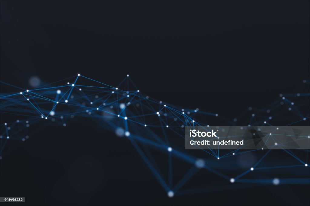 Abstract Particle Background Mess Networkfuturistic Plexus Array Big Data 3d Rendering Stock