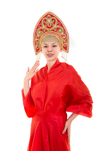 Kokoshnik 웃는 여자의 초상화 Kokoshnik에 대한 스톡 사진 및 기타 이미지 Istock