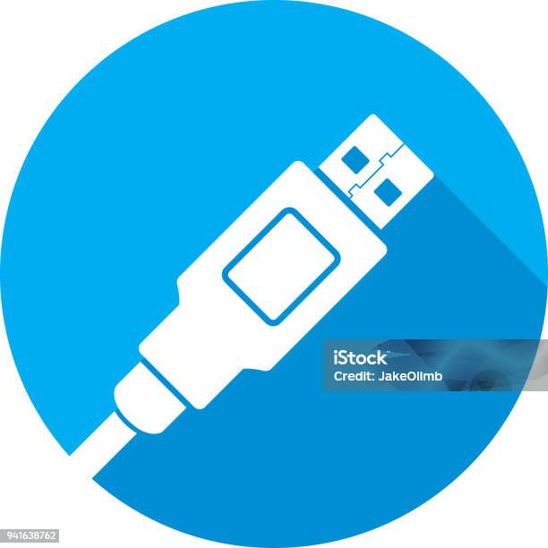 Usb 플러그 아이콘 실루엣 Usb 케이블에 대한 스톡 벡터 아트 및 기타 이미지 Usb 케이블 Usb 메모리 상징