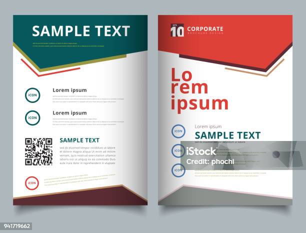 Brochure Komposisi Geometris Membentuk Template Desain Tata Letak Latar