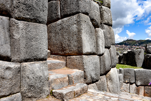 Sacsayhuaman 고고학 사이트 쿠스코 페루에서 잉카의 돌 담 0명에 대한 스톡 사진 및 기타 이미지 0명