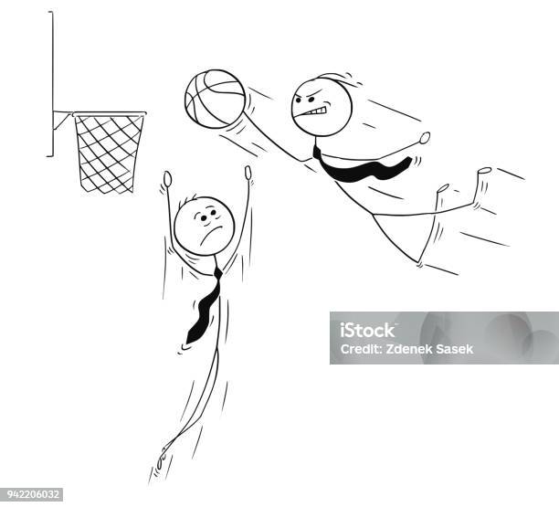 Kartun Pengusaha Bermain Basket Dan Melompat Untuk Mencetak Gol ... Kartun Pengusaha Bermain Basket Dan Melompat Untuk Mencetak Gol ...