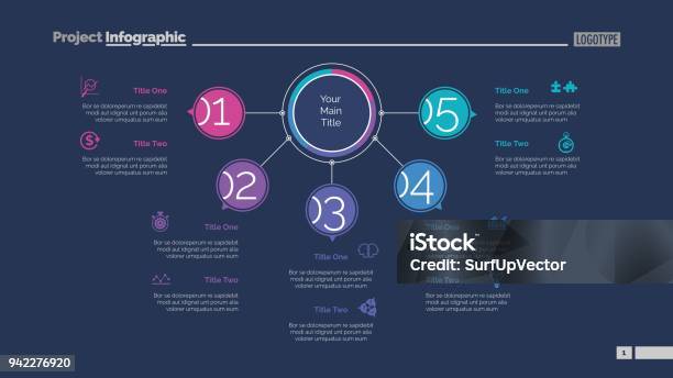 Five Points Workflow Slide Template Stock Illustration - Download Image ... Five Points Workflow Slide Template Stock Illustration - Download Image ...
