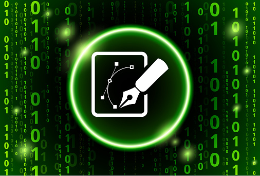 Sketching Graphs Binary Code Vector Pattern Background Stock