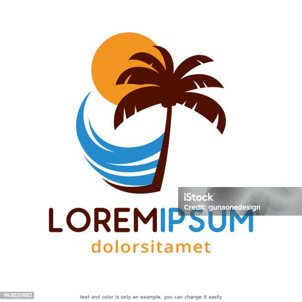 Plage Template Design Vecteur Emblème Design Concept Création De