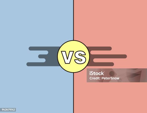 Vs Versus Background In Red Blue And Yellow For Confrontation And