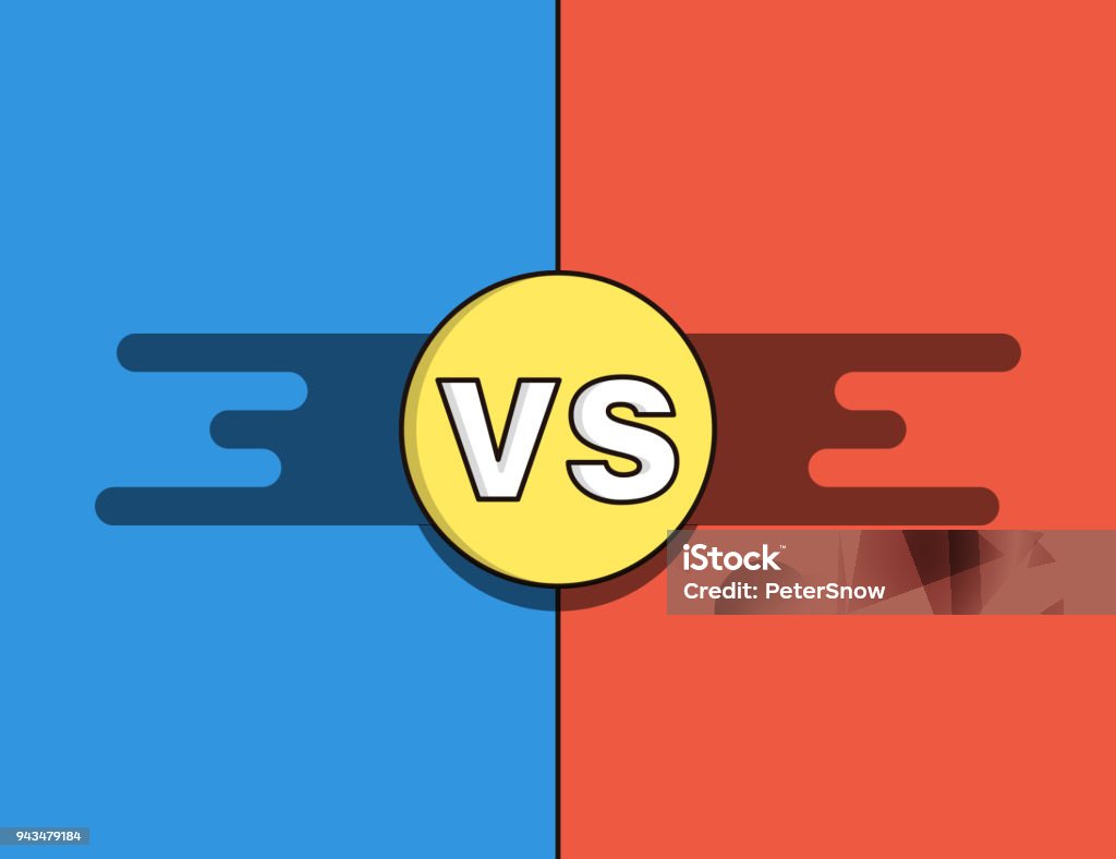 Vs Versus Background In Red Blue And Yellow For Confrontation And