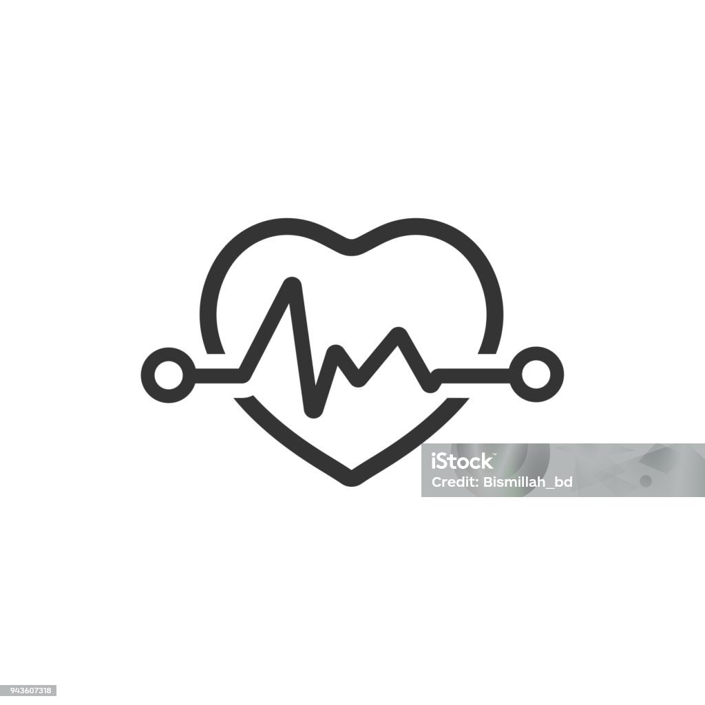 Ilustración De Símbolo De Latidos Del Corazón Símbolo De Cardiología Y