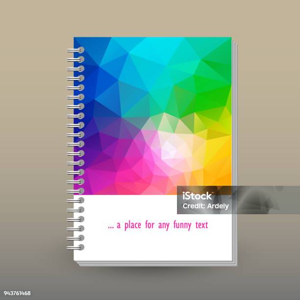 Sampul Vektor Buku Harian Atau Notebook Dengan Cincin Spiral Binder