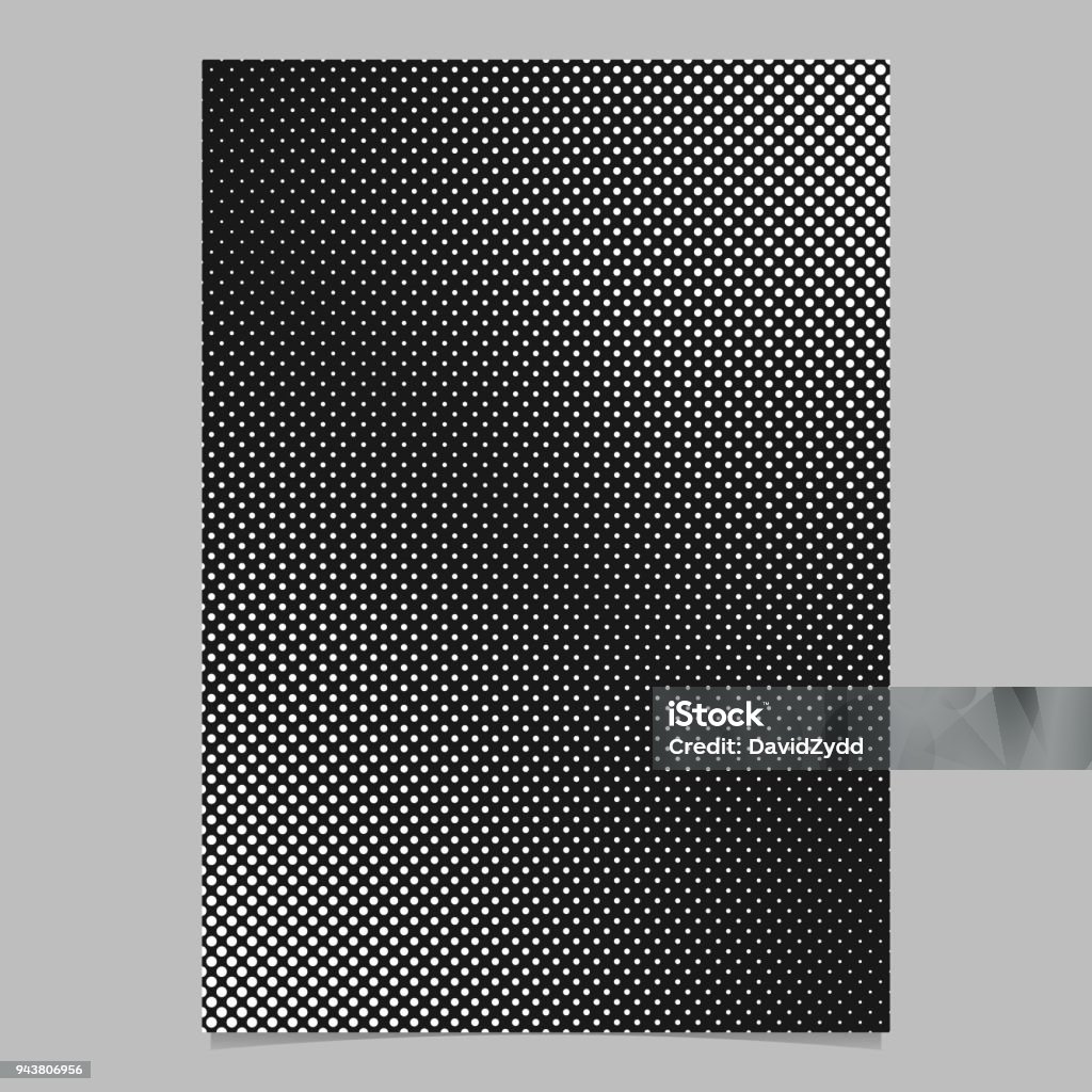 Monochrome Halftone Dot Pattern Brochure Background Vector Graphic From Circles Stock