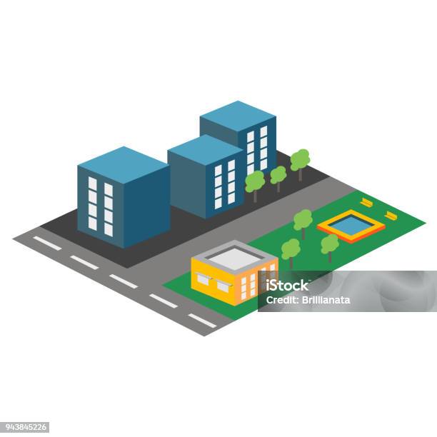 Ikon Isometrik Vektor Atau Elemen Infografis Yang Mewakili Area Kota ... Ikon Isometrik Vektor Atau Elemen Infografis Yang Mewakili Area Kota ...