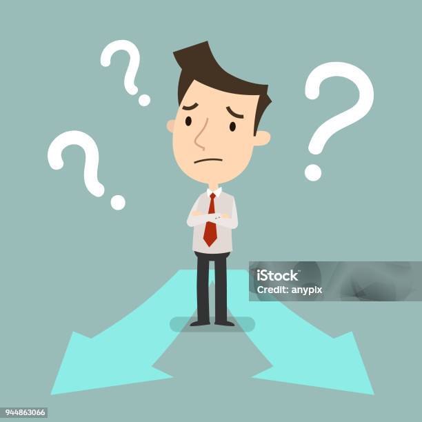 Businessman Confused About Two Choices Stock Illustration - Download ... Businessman Confused About Two Choices Stock Illustration - Download ...