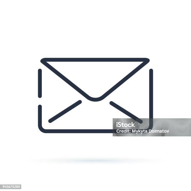 Licône Courrier Ou Signe Denveloppe Vector Illustration Isolé Sur Fond