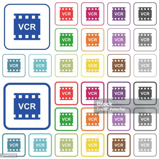 Vcr 영화 표준 플랫 컬러 아이콘 설명 0명에 대한 스톡 벡터 아트 및 기타 이미지 0명 Vcr 곡선 Istock