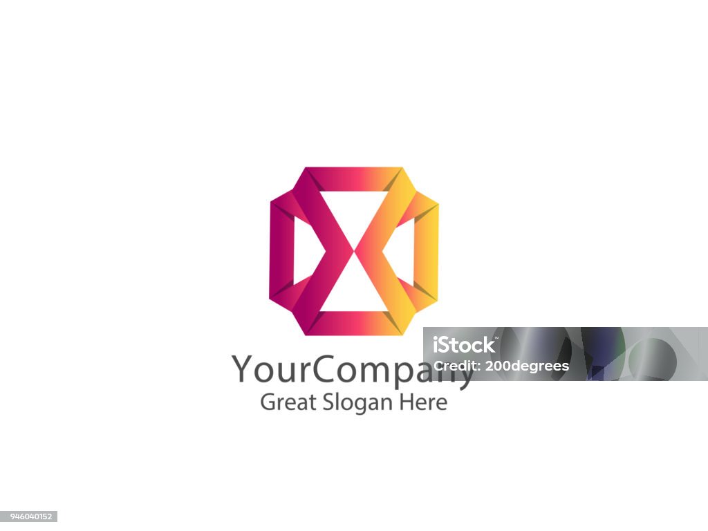 6 각형 요소 개체와 추상적인 기하학적 편지 X 아이콘 템플릿 메일 기업 비즈니스 애플 리 케이 션 데이터 기술에 대 한 무한