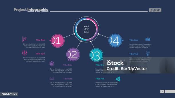 Four Points Workflow Slide Template Stock Illustration - Download Image ... Four Points Workflow Slide Template Stock Illustration - Download Image ...
