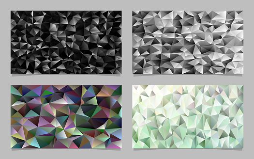 Abstract Tiled Triangle Pattern Mosaic Card Background Set Gradient Mosaic Vector Graphics From