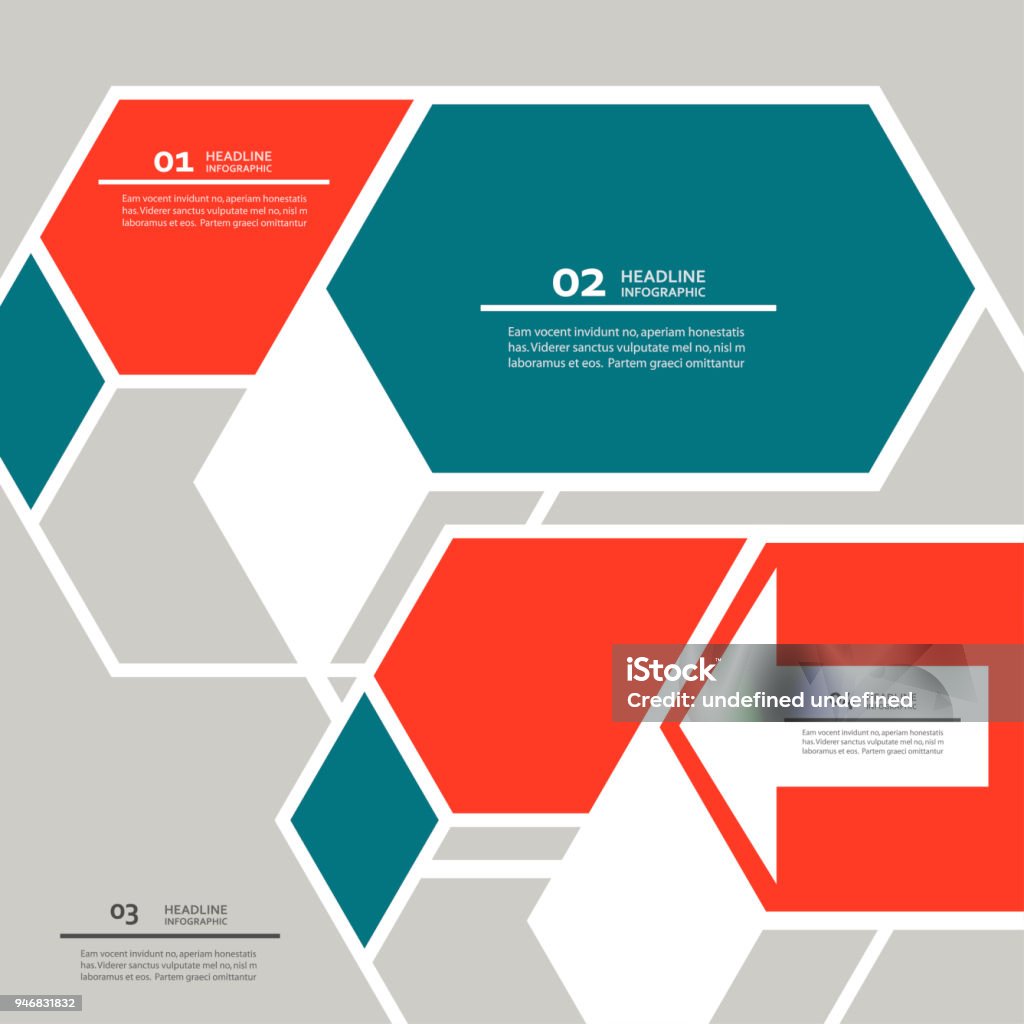 Infografis Segi Enam Garis Vektor Templat Untuk Diagram Dan Presentasi