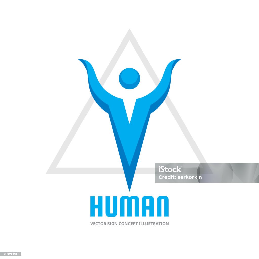 Caractère Humain Illustration Vectorielle Signe Modèle Concept Tirangle