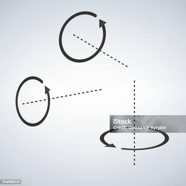 Arrow Circular Rotation Set Sign Rotation Horizontally And Vertically