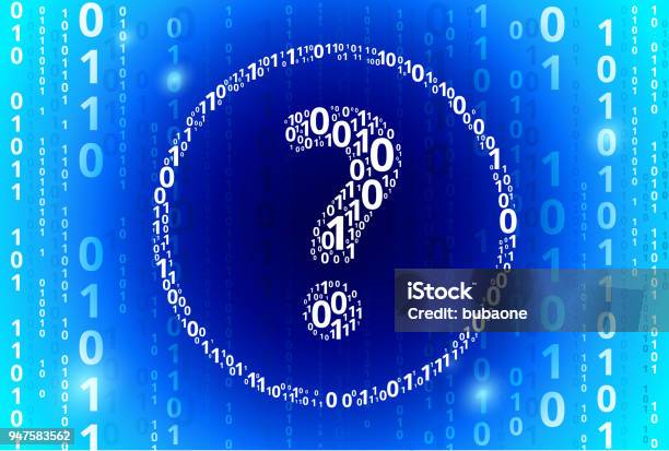 Point Dinterrogation De Code Binaire Vecteur Bleu Fond Vecteurs Libres