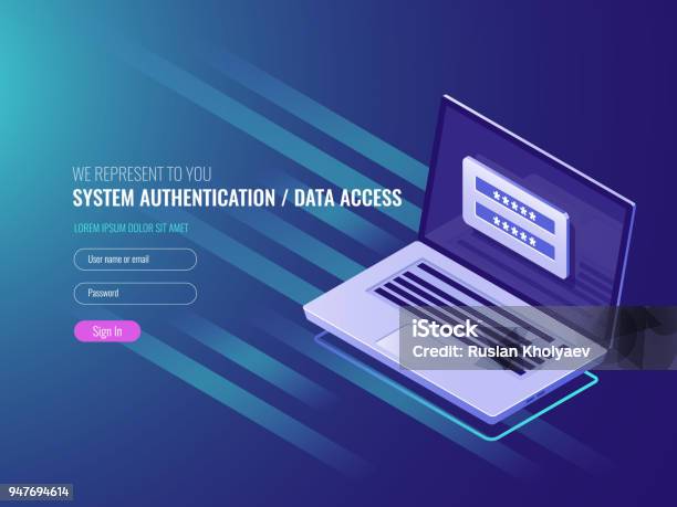 Sistem Otentikasi Akses Data Formulir Login Pengguna Pada Layar Laptop
