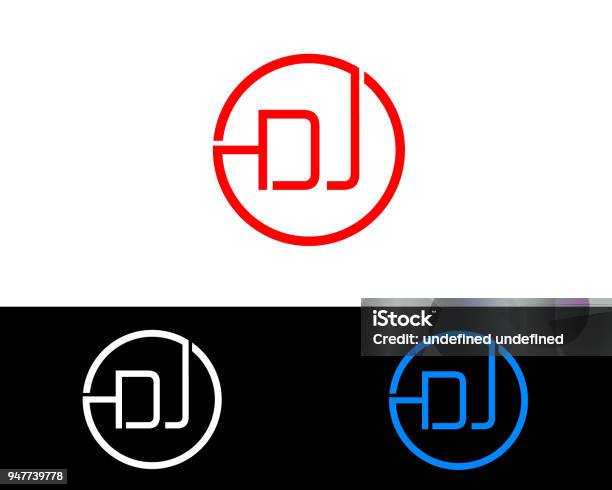 Dj 원 모양 편지 디자인 0명에 대한 스톡 벡터 아트 및 기타 이미지 0명 Dj 개념 Istock
