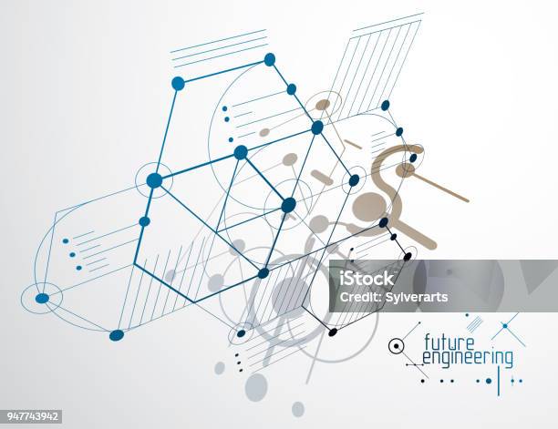 Vector Industriel Et Dingénierie Fond Futur Plan Technique Abstract