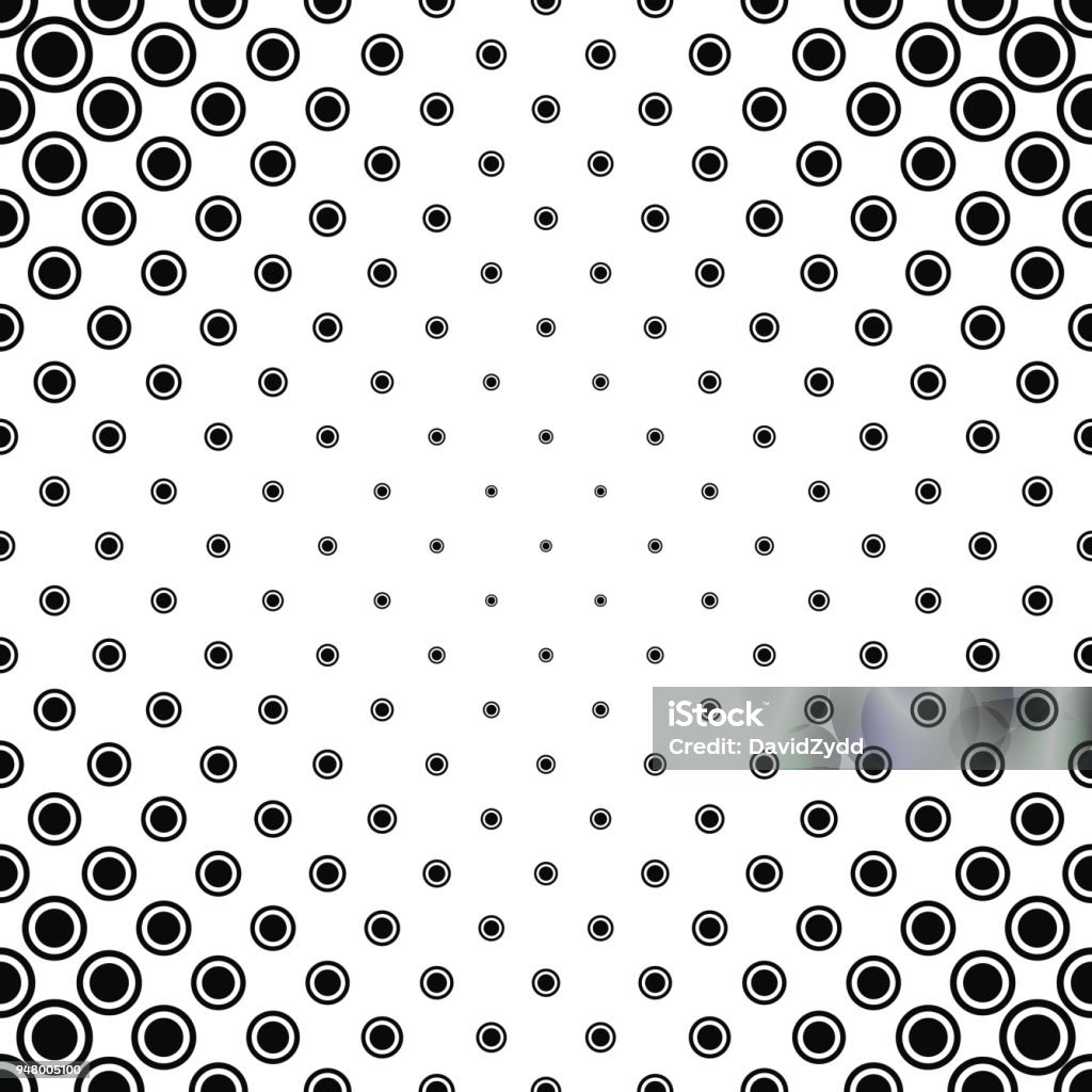 Abstract Monochrome Circle Pattern Background Stock Illustration