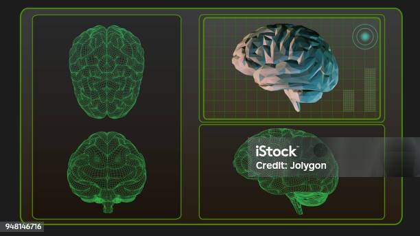 3d Brain Analysis Interface Screen On Black Bg Stock Illustration ... 3d Brain Analysis Interface Screen On Black Bg Stock Illustration ...