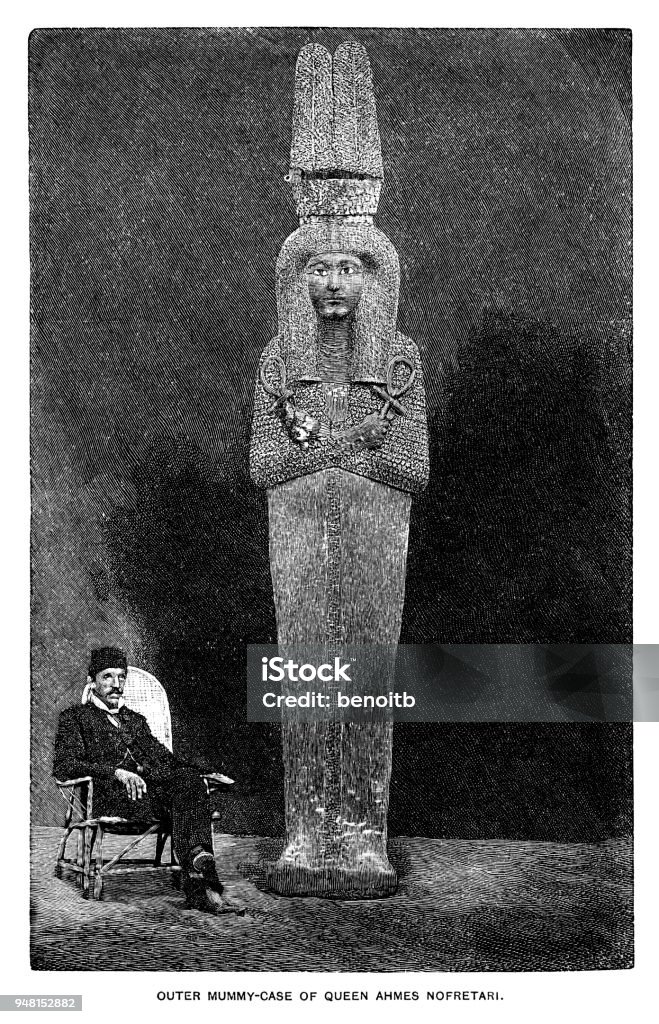 Mummy Case Of Queen Ahmosenefertari Stock Illustration Download Image Now One Person 19th