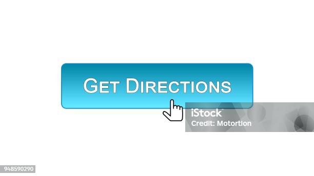 Get Directions Web Interface Button Clicked With Mouse Cursor Blue